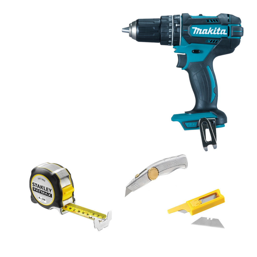 Makita DHP482Z 18v LXT Combi Drill Body Only Bundle – Loughborough Tool ...