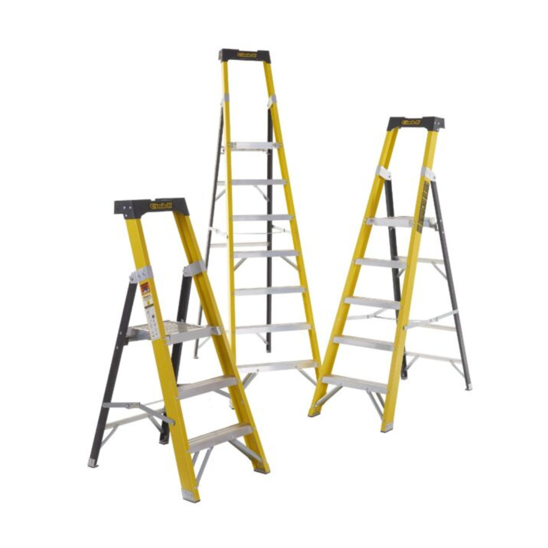 Climb-It Glass Fibre Platform Step Ladders with Tool Tray ...